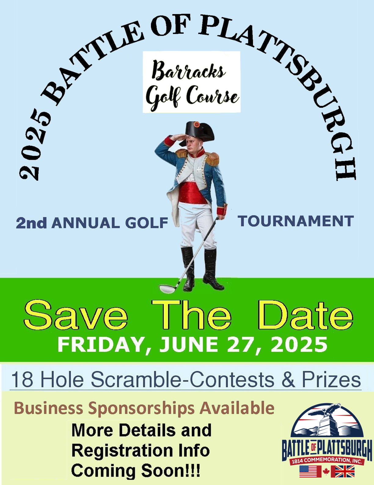 2025 Battle of Plattsburgh - 2nd Annual Golf Tournament at The Barracks ...